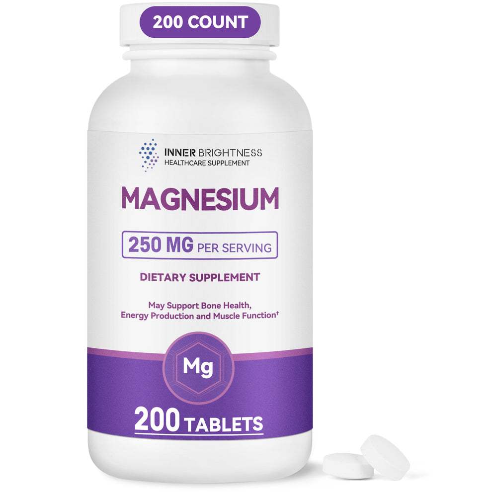 Pure Magnesium 250mg Supplement with Calcium – 200 Tablets – Inner ...